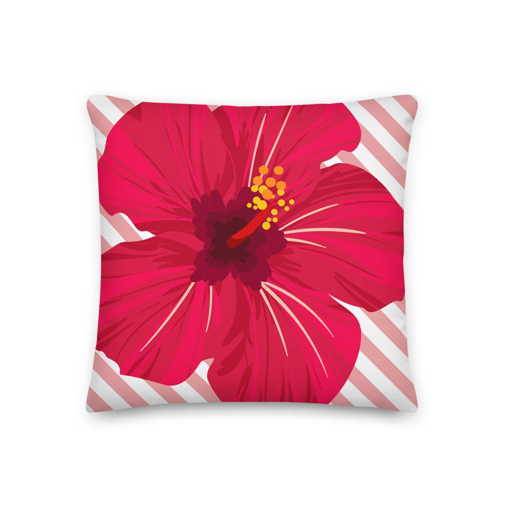 Red Hibiscus Pillow – Kinks And Coils Designs